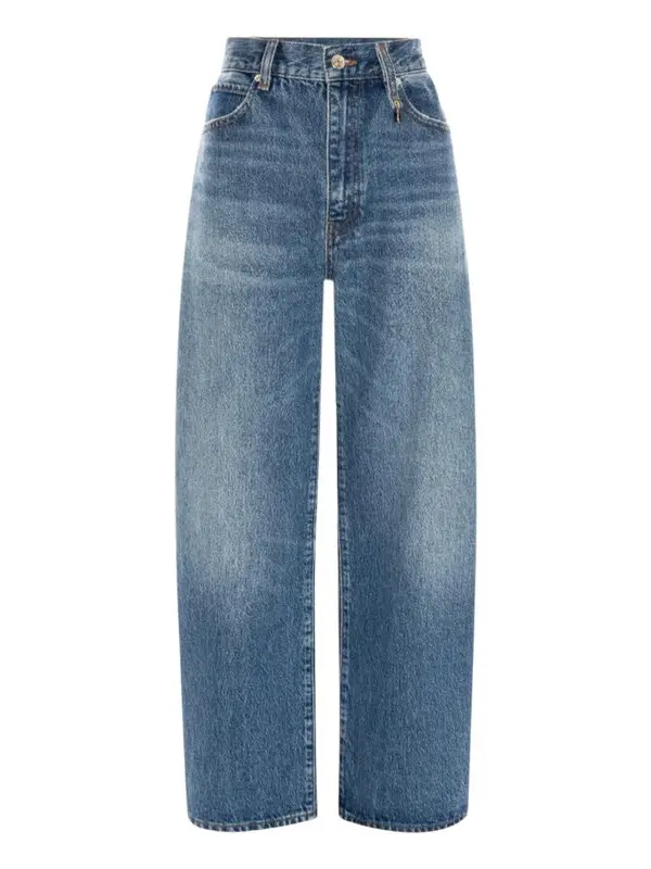 FRAME Whiskered Faded-effect Jeans - Blue