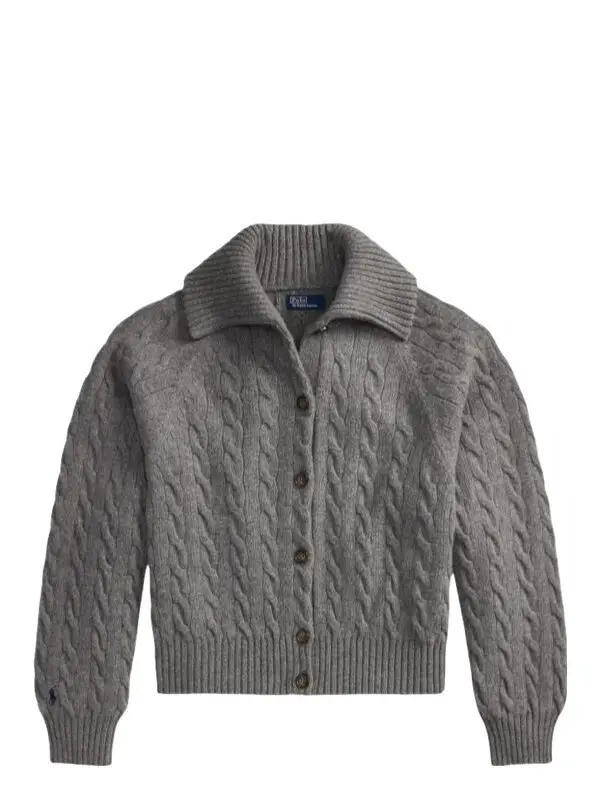 Polo Ralph Lauren Cable-knit Collared Cardigan - Grey