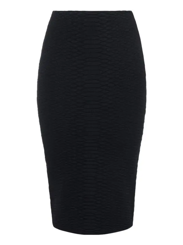 Elisabetta Franchi Snake-pattern Knit Midi Skirt - Black