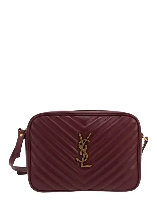 Saint Laurent Quilted Logo Shoulder Bag - Red