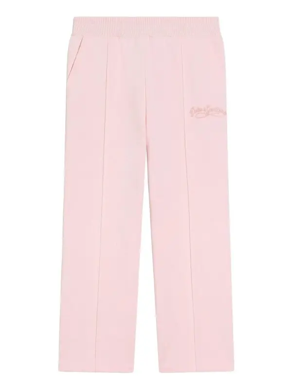 Dolce & Gabbana Wide-leg Trousers With Embroidered Logo - Pink