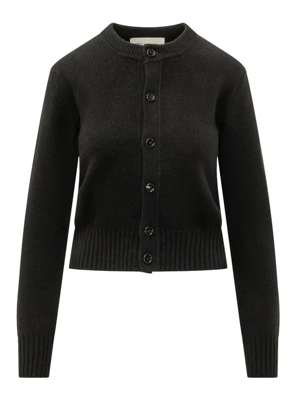 AMI Paris Knitted Buttoned Cardigan - Black