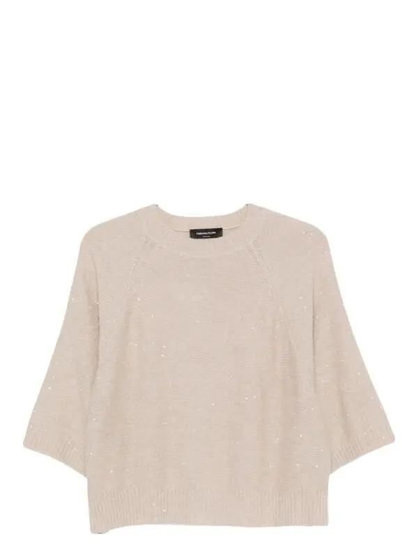 Fabiana Filippi Sequin-embellished Knit Top - Beige