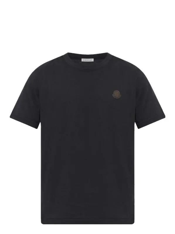 Moncler Logo Patch Crewneck T-shirt - Navy Blue