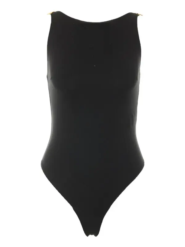 Elisabetta Franchi Logo-plaque Sleeveless Bodysuit - Black