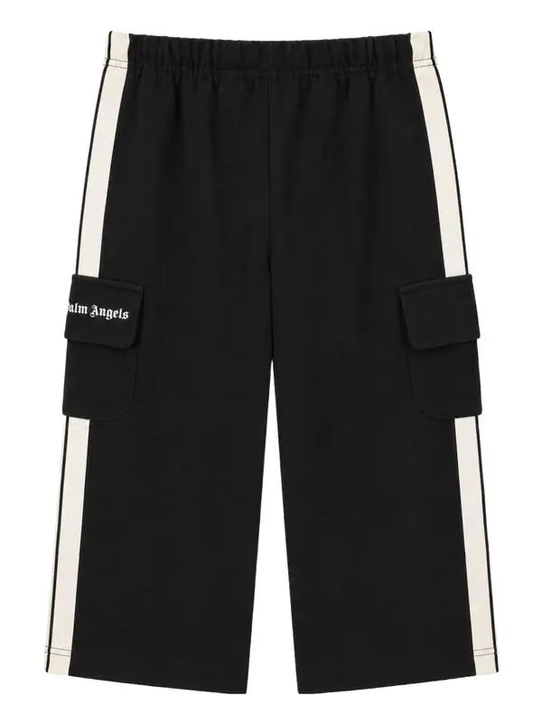 Palm Angels Logo-print Side-stripe Cargo Pants - Black