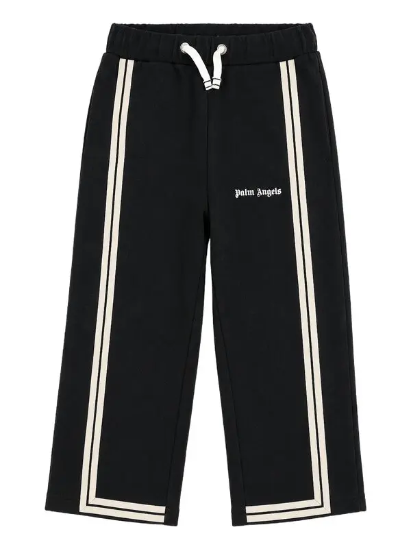 Palm Angels Logo Print Side Stripe Trousers - Black