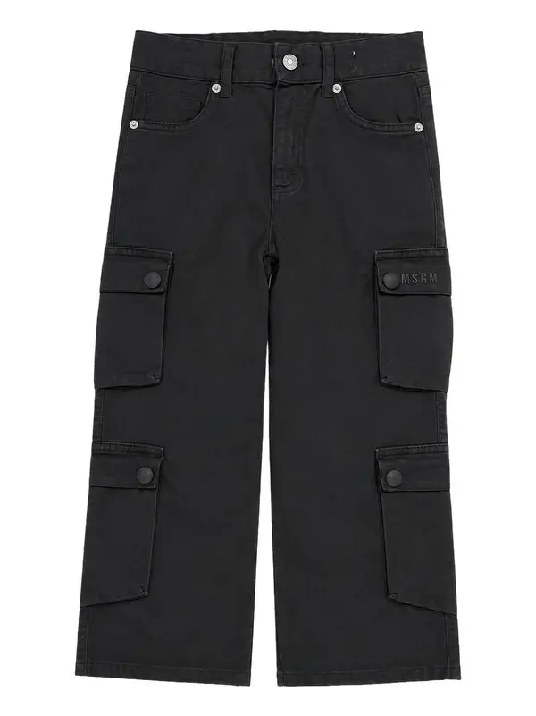 MSGM Logo-embroidered Cargo Pants - Black