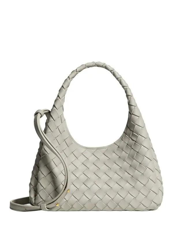 Bottega Veneta Baby Leather Campana Shoulder Bag - Grey