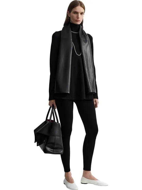 TOTEME Wool Turtleneck Top - Black