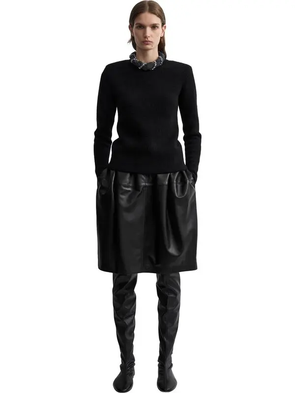 TOTEME Structured Crew Knit - Black