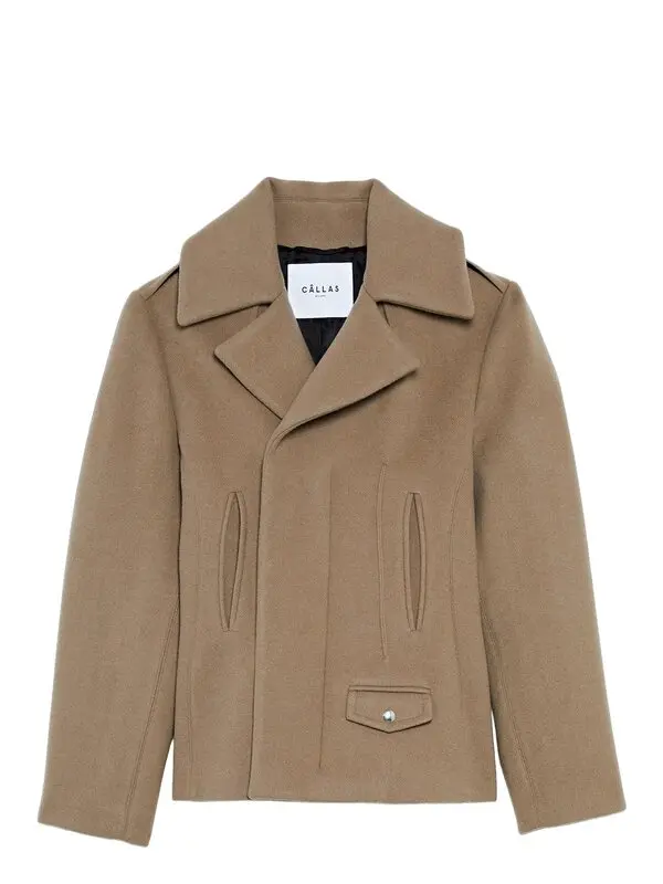 CALLAS MILANO Franke Wool-mix Melton Moto Jacket - Tan