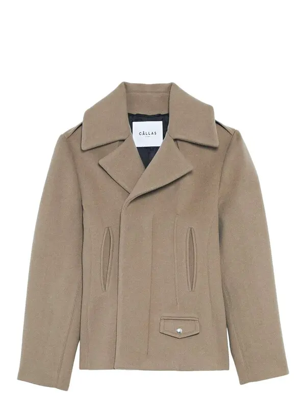 CALLAS MILANO Franke Wool-mix Melton Moto Jacket - Tan