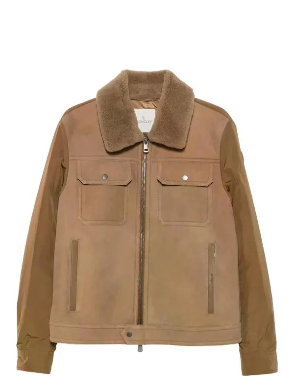 Moncler Zerique Shearling-collar Jacket - Neutrals