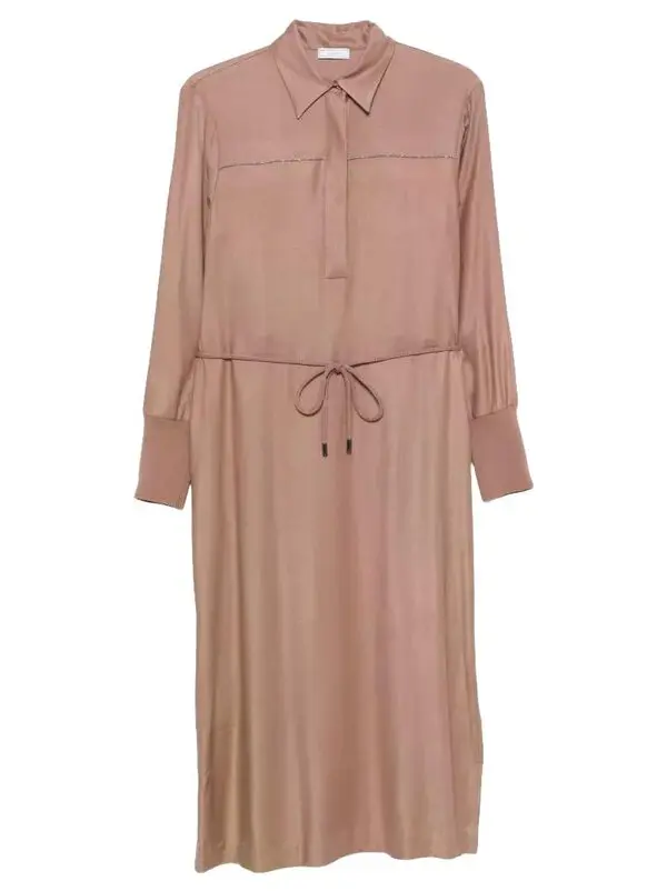 Peserico Long-sleeve Midi Dress - Neutrals