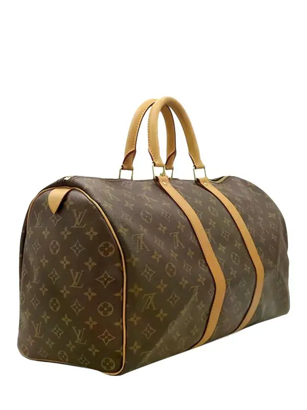 LOUIS VUITTON Monogram Keepall 45 Travel Bag - Brown