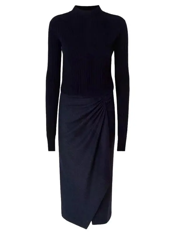 Pinko Ribbed Knit Pinstripe Dress - Blue