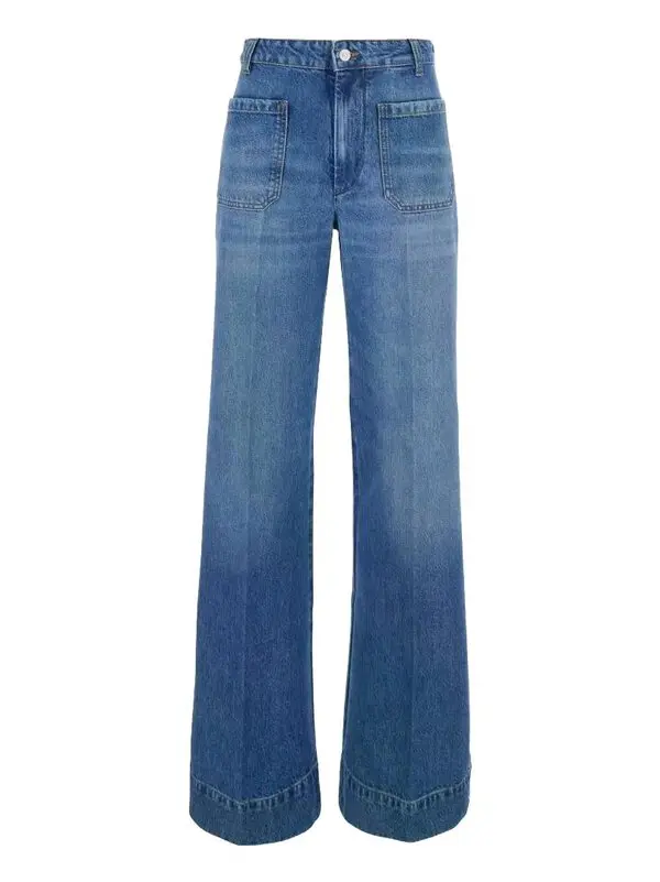 Victoria Beckham Alina Patch-pocket Wide-leg Jeans - Blue