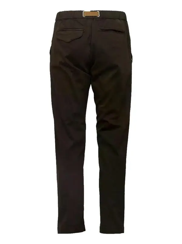 WHITE SAND Belted Gabardine Trousers - Brown
