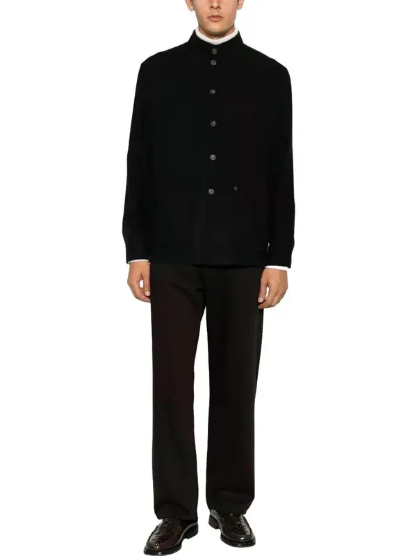 Tagliatore Mandarin-collar Button-fastening Blazer - Black