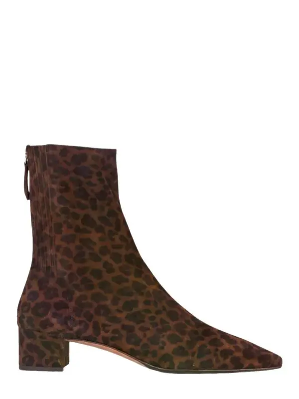 AQUAZZURA Saint Honoré Leopard-print Suede Ankle Boots - Brown