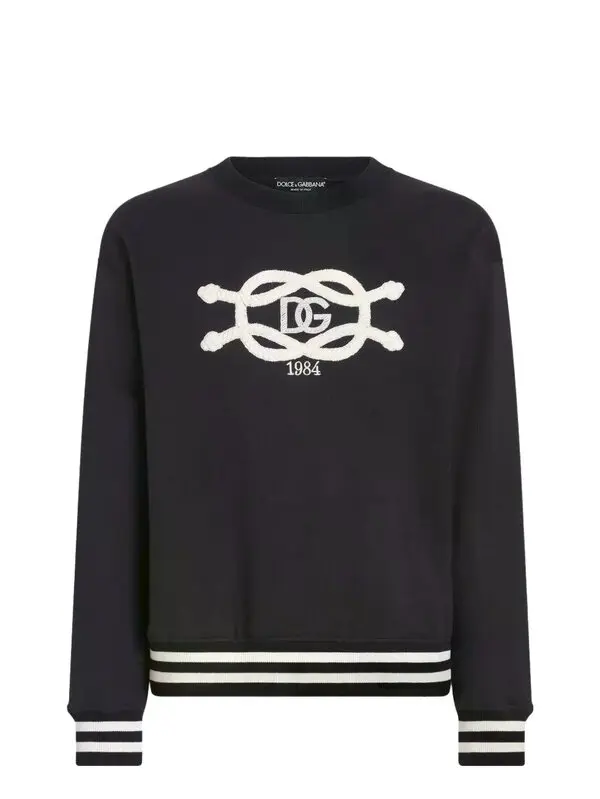 Dolce & Gabbana Cotton Sweatshirt With Embroidery - Blue