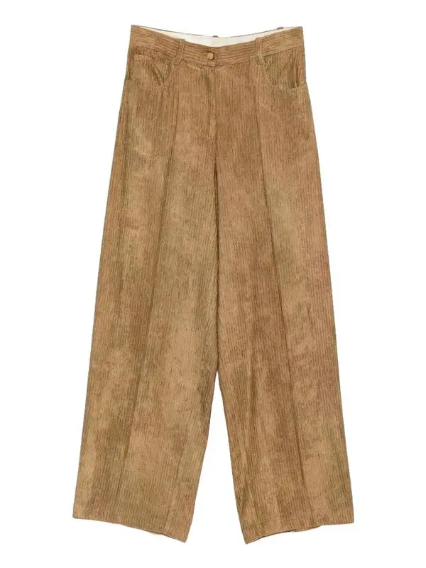 ALYSI Belted Corduroy Trousers - Neutrals