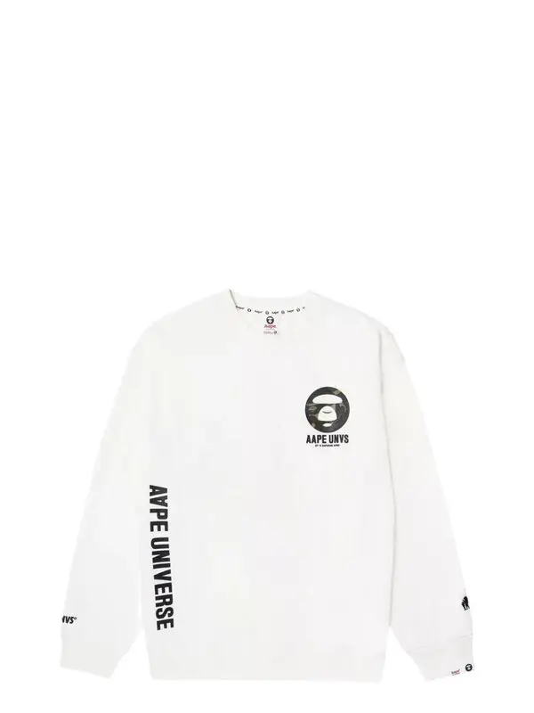 AAPE BY *A BATHING APE Moonface Graphic Sweatshirt - White