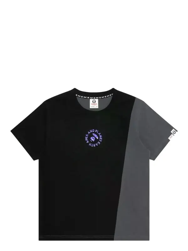 AAPE BY *A BATHING APE Moonface Embossed Panelled T-shirt - Black
