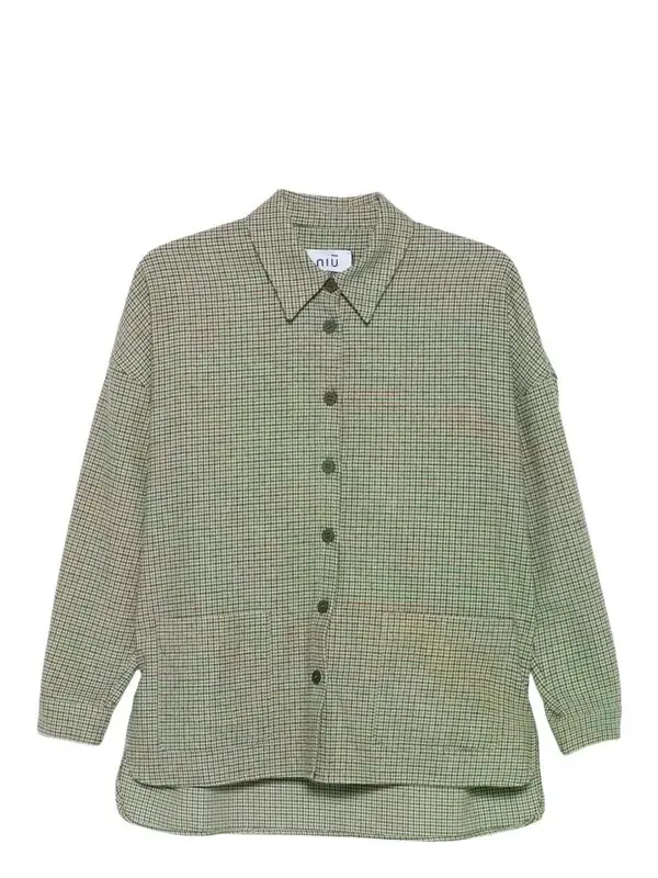 NIU Check-pattern Button-up Shirt - Green