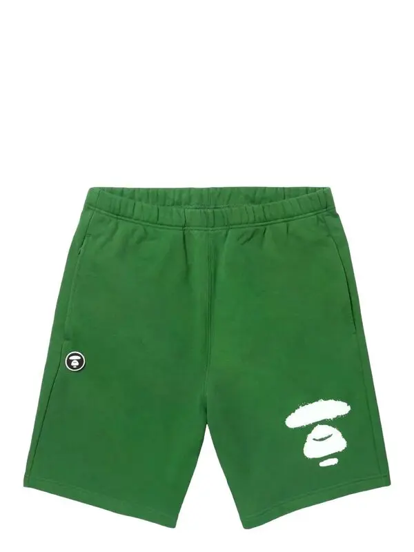 AAPE BY *A BATHING APE Camouflage Moonface Graphic Shorts - Green