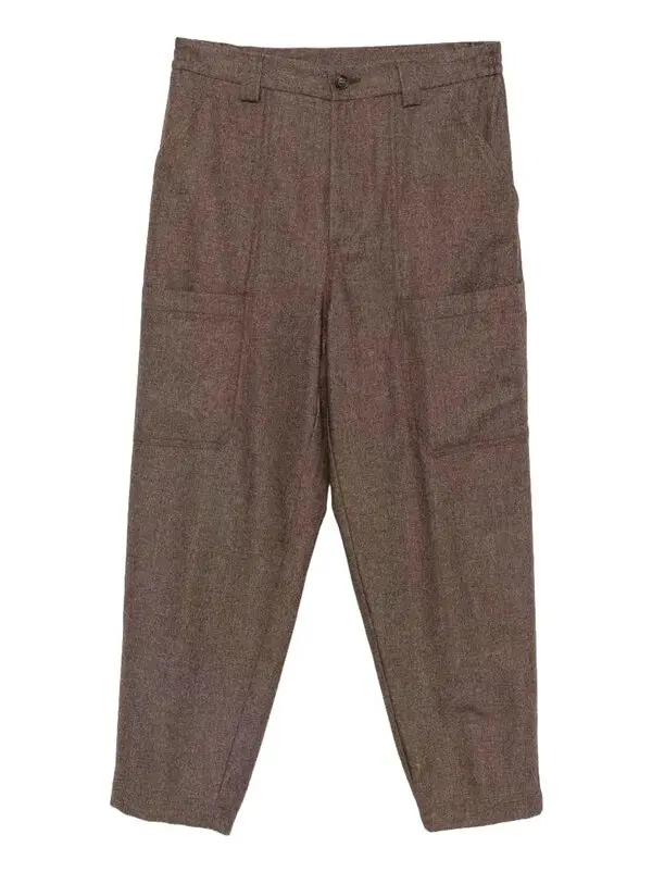 Eleventy Patch-pocket Straight Leg Trousers - Brown