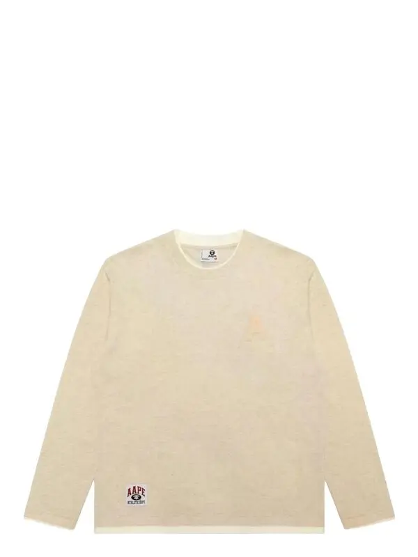 AAPE BY *A BATHING APE Logo-patch Long-sleeve T-shirt - Neutrals