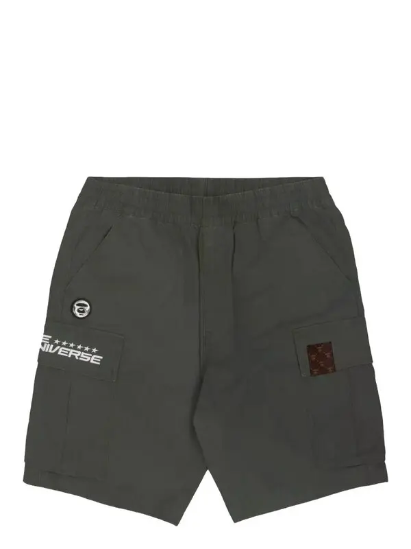 AAPE BY *A BATHING APE Moonface Patch Cargo Shorts - Green