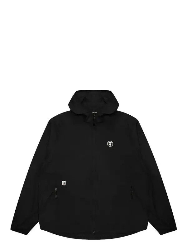 AAPE BY *A BATHING APE Moonface Logo Patch Windbreaker Jacket - Black