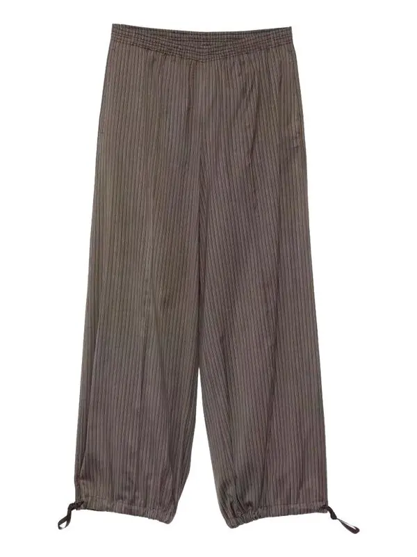 ALYSI Pinstripe Print Drawstring Hem Trousers - Brown