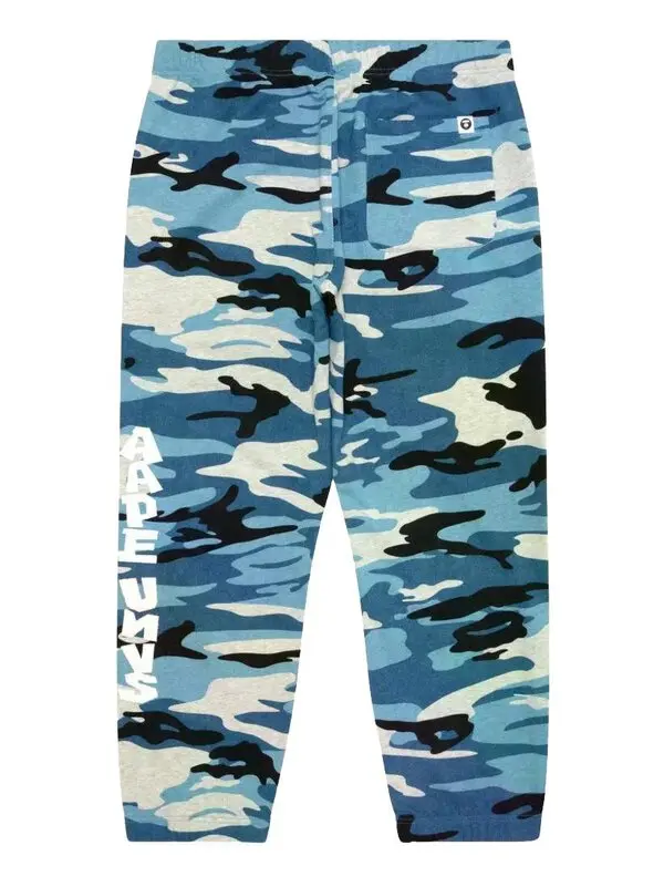 AAPE BY *A BATHING APE Camouflage-print Logo-patch Track Pants - Blue
