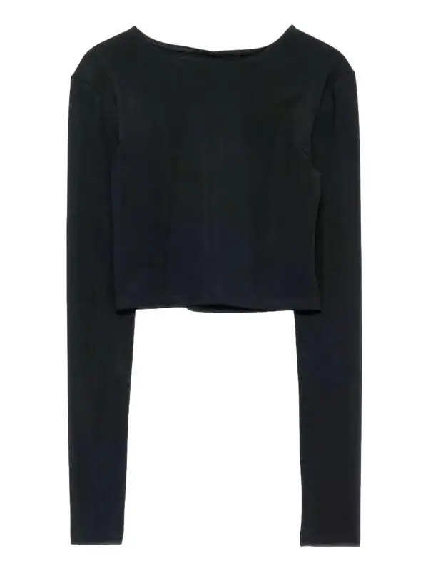 PARLOR Open-back Long-sleeve Top - Black