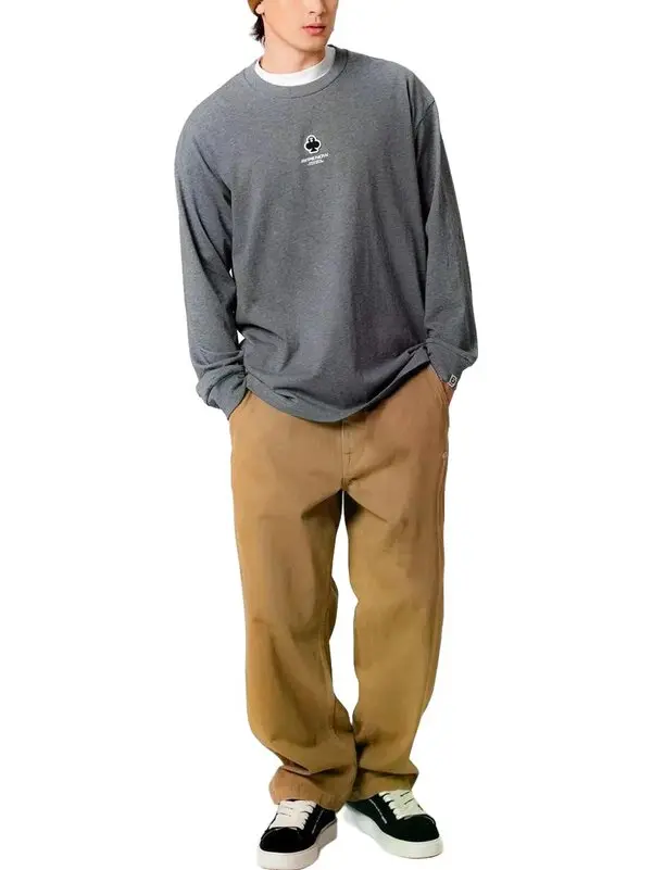 AAPE BY *A BATHING APE Aapenow Clover Moonface Long-sleeve T-shirt - Grey