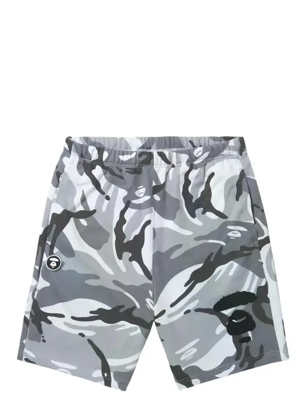AAPE BY *A BATHING APE Camouflage Print Shorts - Grey