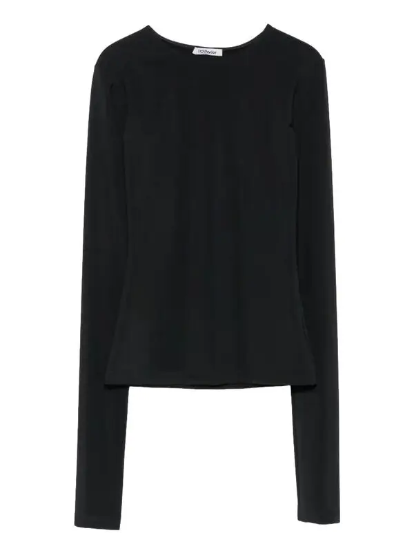 PARLOR Open-back Long-sleeve Top - Black
