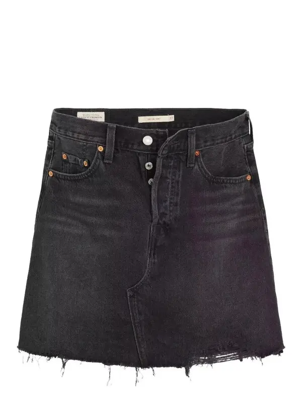 LEVI'S Deconstructed Distressed Mini Skirt - Black
