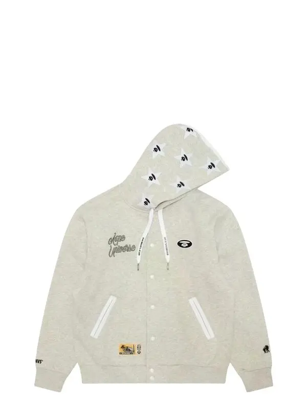 AAPE BY *A BATHING APE Aapeunvs Moonface Logo-patch Hoodie - Grey