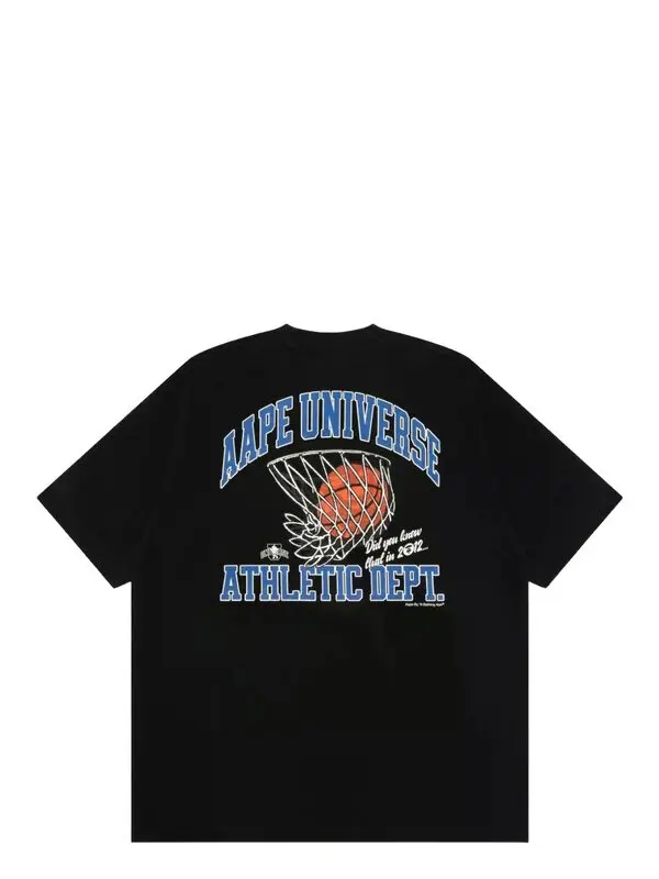 AAPE BY *A BATHING APE Moonface Logo-print T-shirt - Black