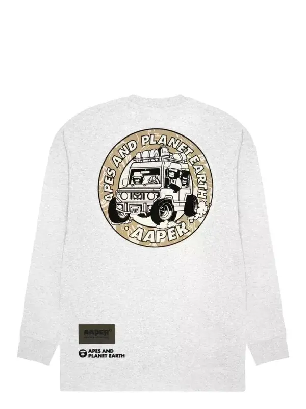 AAPE BY *A BATHING APE Aaper Graphic-print Long-sleeve T-shirt - Grey
