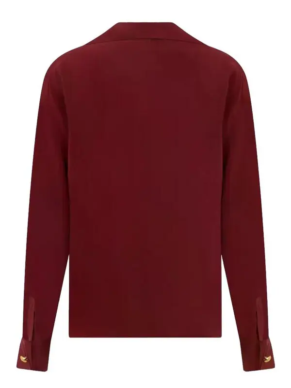 Max Mara Silk Long-sleeve Polo Shirt - Red