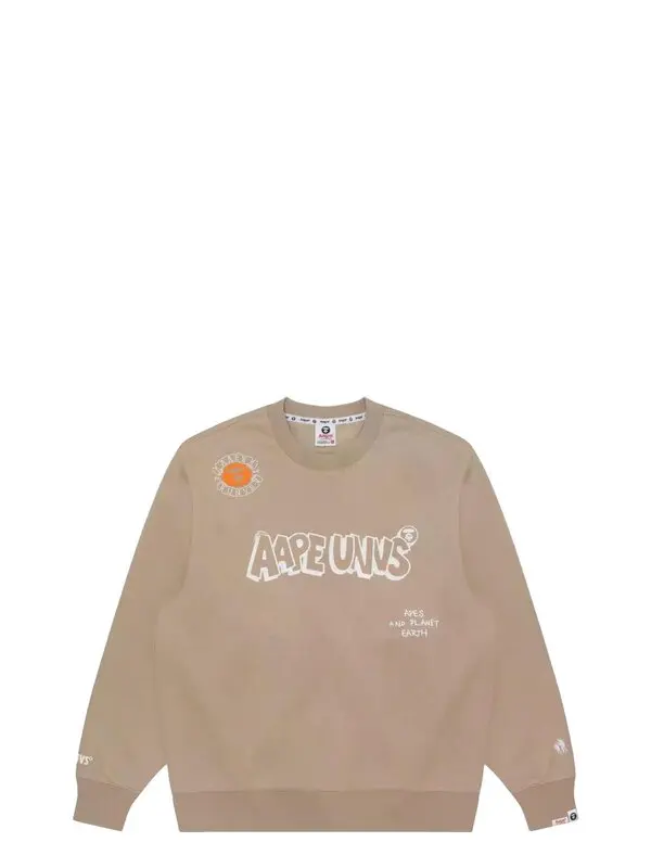 AAPE BY *A BATHING APE Moonface Graphic-print Sweatshirt - Neutrals