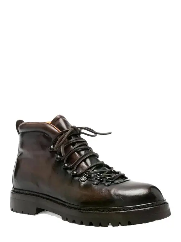 Officine Creative Lace-up Leather Ankle Boots - Brown