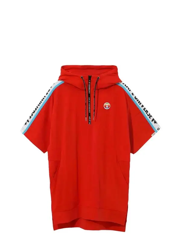 AAPE BY *A BATHING APE Short Sleeve Logo Hoodie - Red