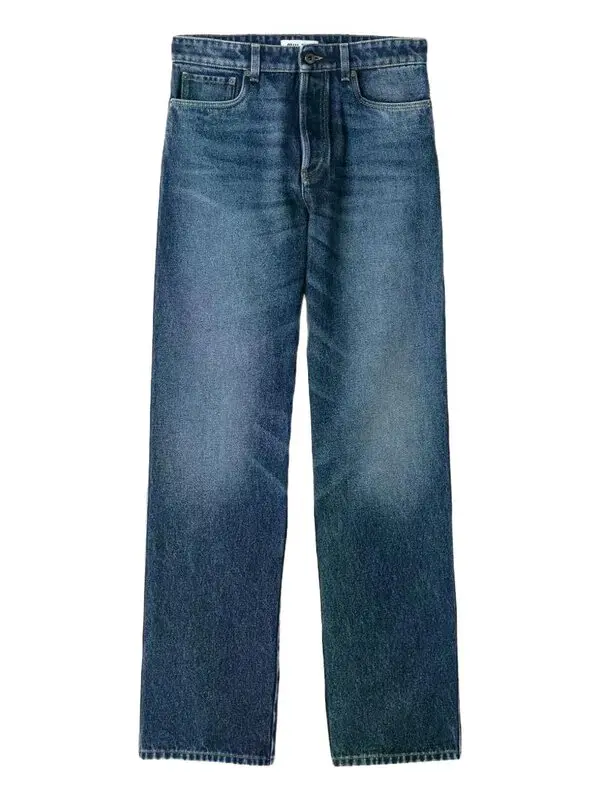 Miu Miu Boyfriend Fit Denim Jeans With Sandblasted Treatment - Blue